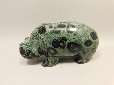 Hippopotamus Stone Figurine 4 inch Kabamba Jasper Animal Carving #O169 ...