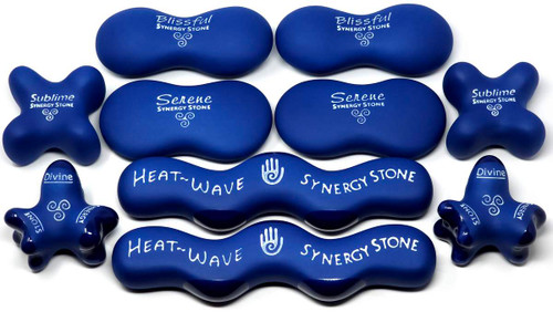 SYNERGY STONE ADVANCED Hot Stone Massage Tool Set of 10 Lapis Natural ...