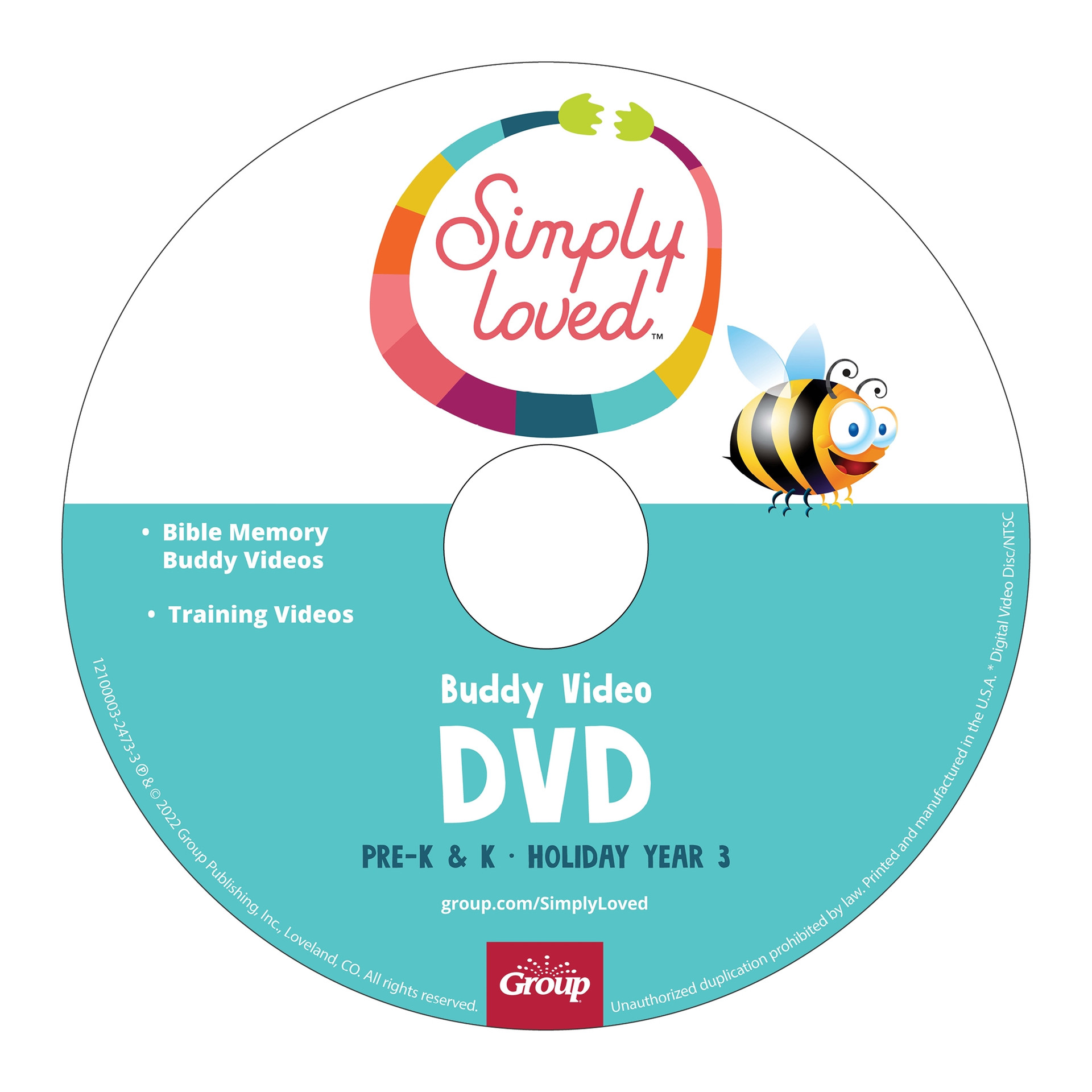 Simply Loved Pre-K and K Buddy Video DVD - Holiday Year 3 | Group