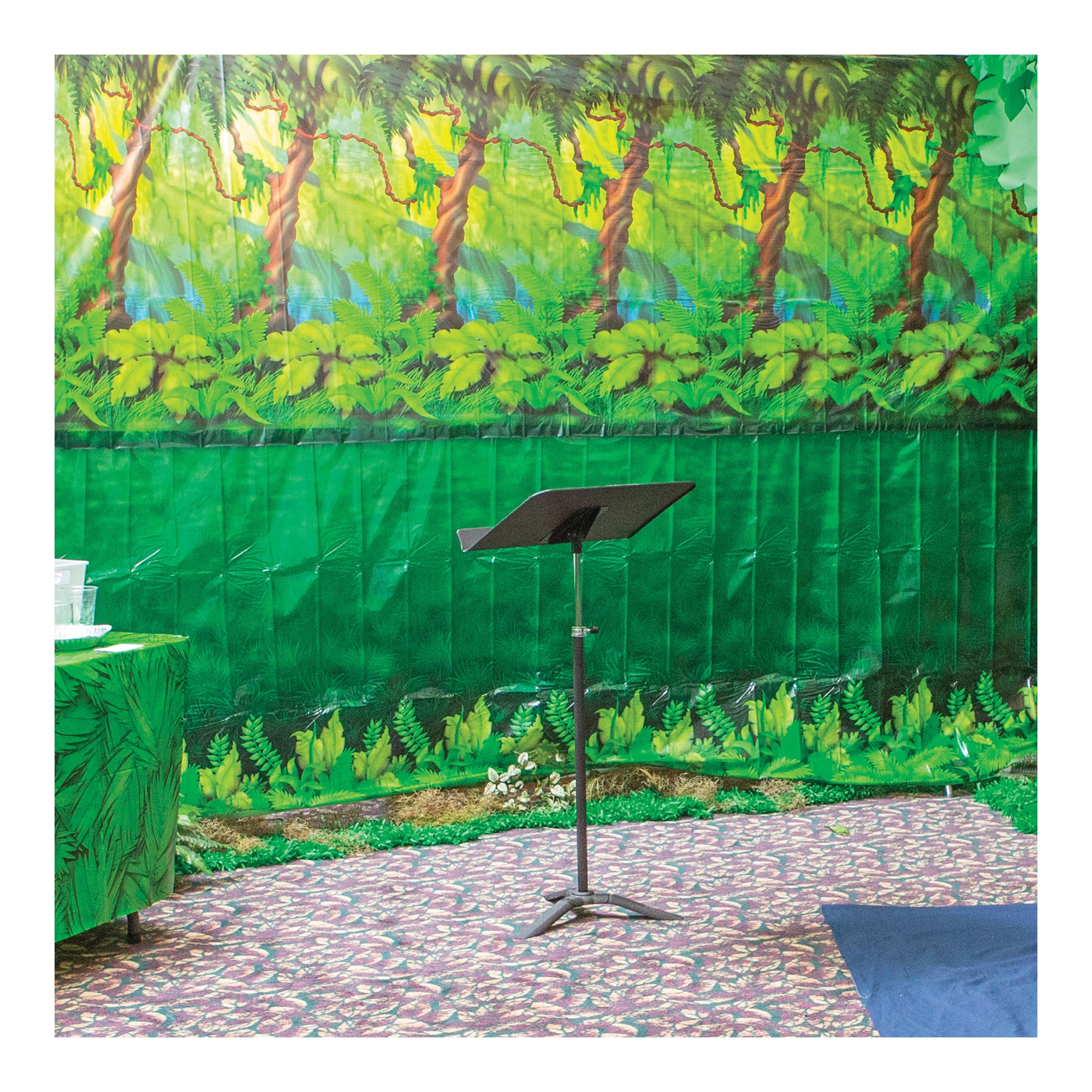 Rainforest Falls VBS Jungle Foliage Plastic Backdrop | Group