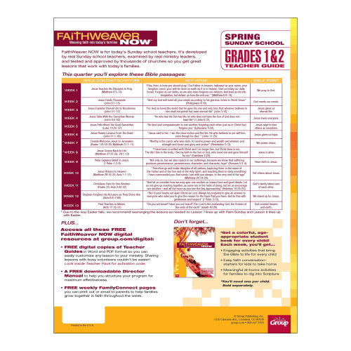 FaithWeaver NOW Grades 1 and 2 Teacher Pack - Spring 2026 | Group