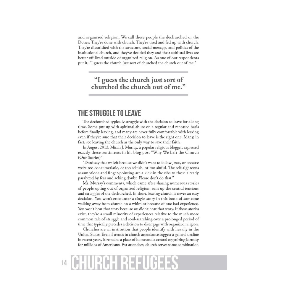 Church Refugees: Sociologists reveal why people are DONE with church ...