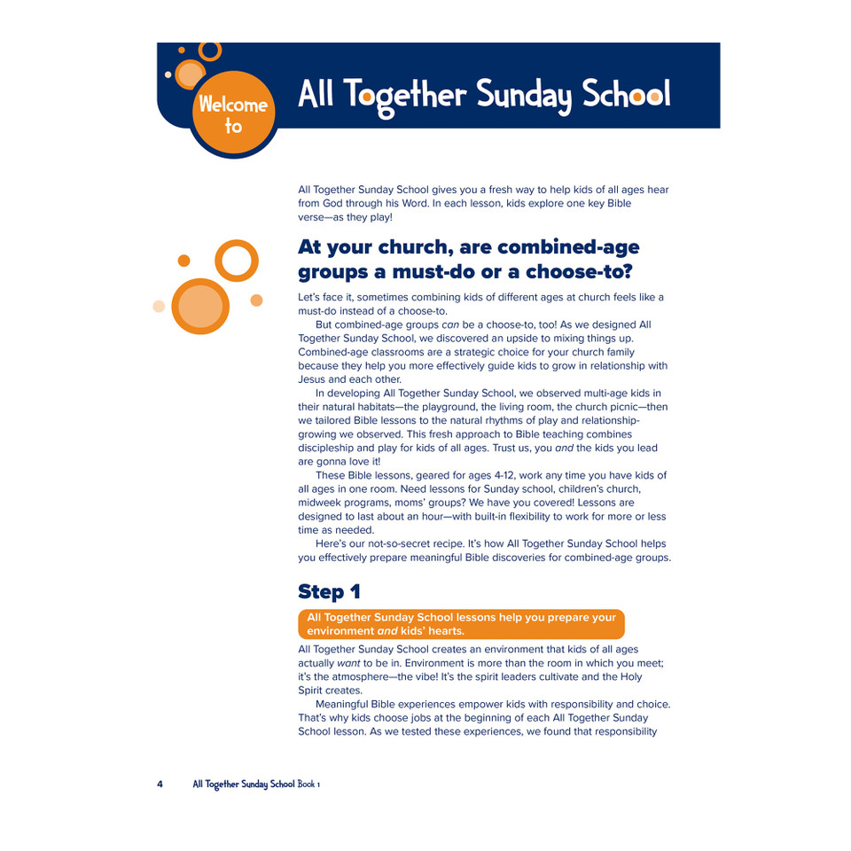 All Together Sunday School (Book 1) - When You Have Kids of All Ages in ...