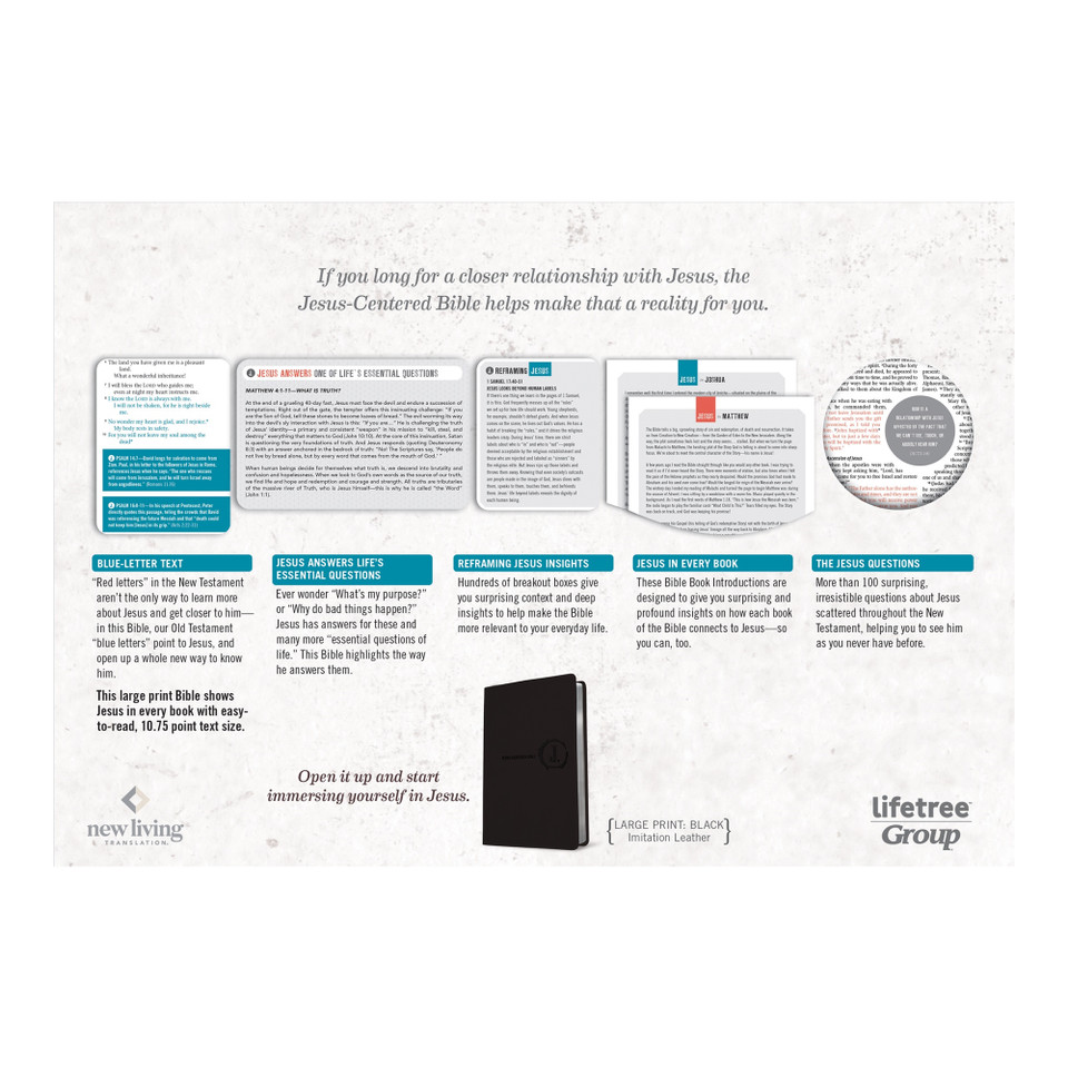 Jesus-Centered Bible Large Print NLT, Black | Group