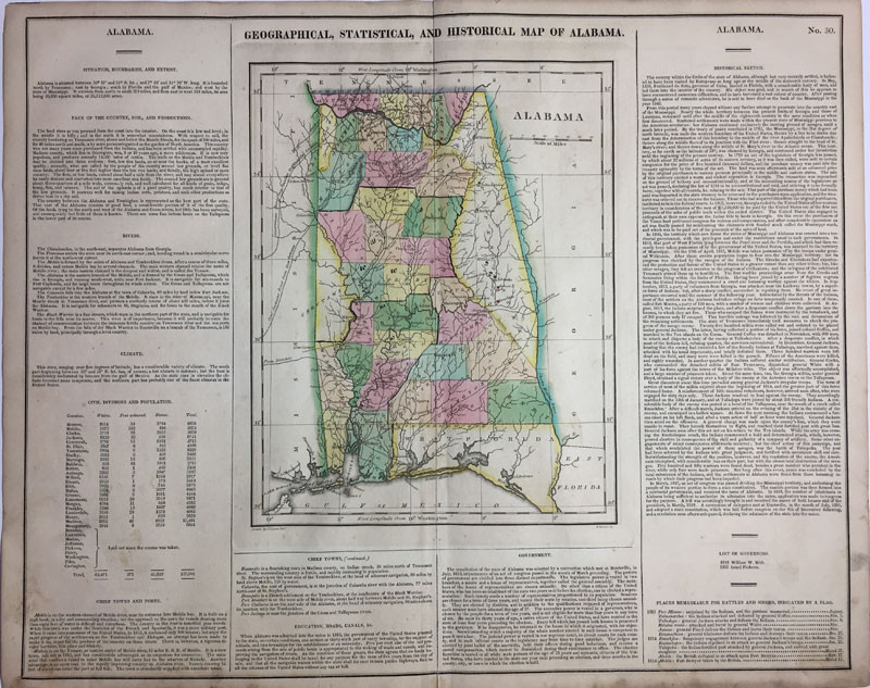 Geographical, Statistical & Historial Map of Alabama