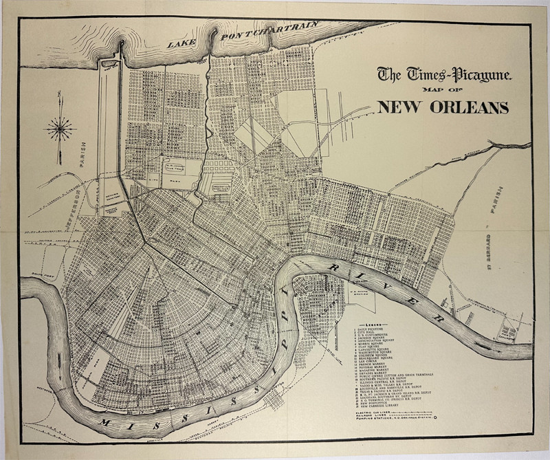 The Times-Picayune Map of New Orleans - Timmons Vintage Posters