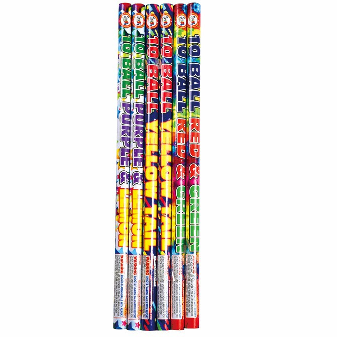Roman Candle 10 Ball Assorted - Winda Fireworks