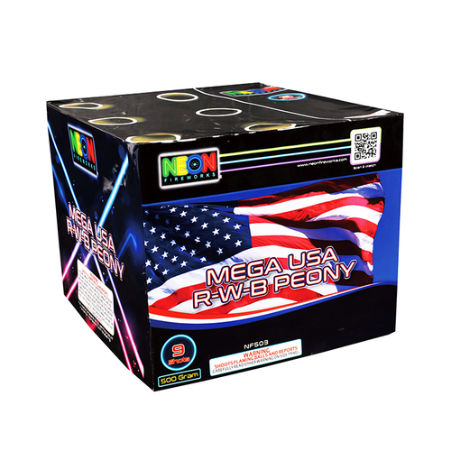 Mega USA RWB Peony - Neon Fireworks