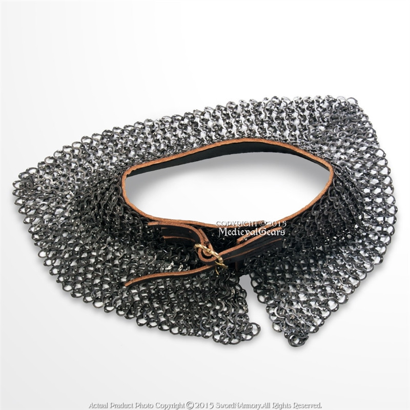 Functional Medieval Chainmail Standard Collar Neck Protector 16G ...