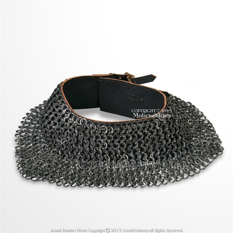 Functional Medieval Chainmail Standard Collar Neck Protector 16G ...