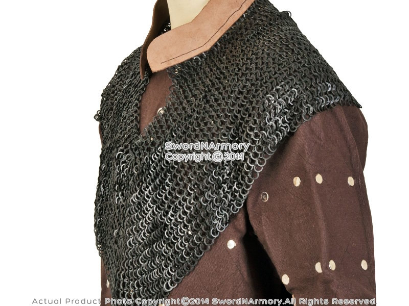 Functional Medieval Aventail Chainmail Neck Protector Flat Ring Wedge ...