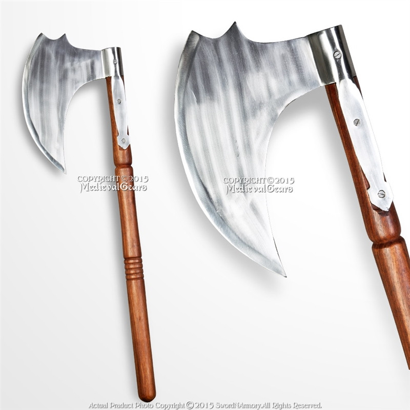 28" Iron Short Viking Battle Axe Medieval Saxon Hatchet LARP ...