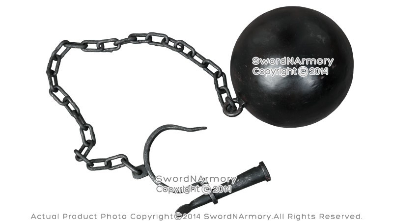 Medieval Age Style Iron Leg Shackle w/ 6" Ball & Chain LARP Renaissance ...