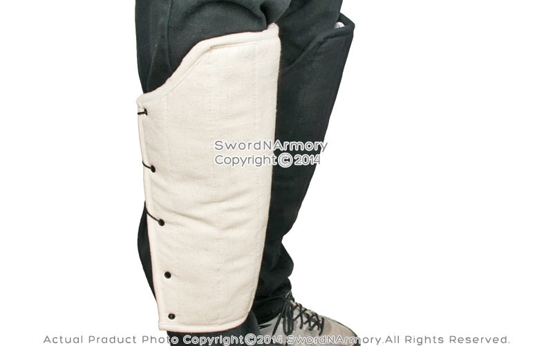 Large Heavy Duty Cotton Padded Leg Greaves Medieval Renaissance Costume ...
