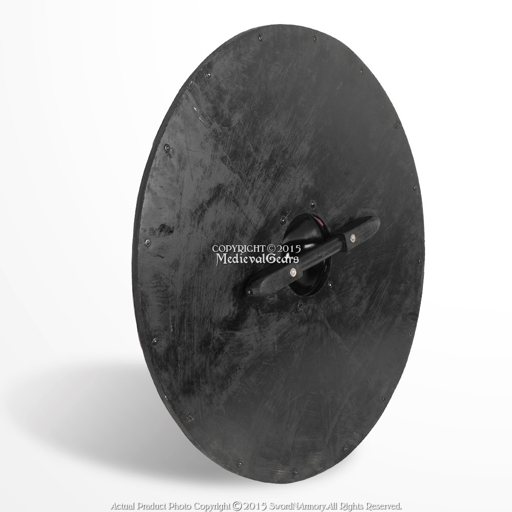 30" Functional Viking Norse Wooden Large Round Shield with Steel Boss ...