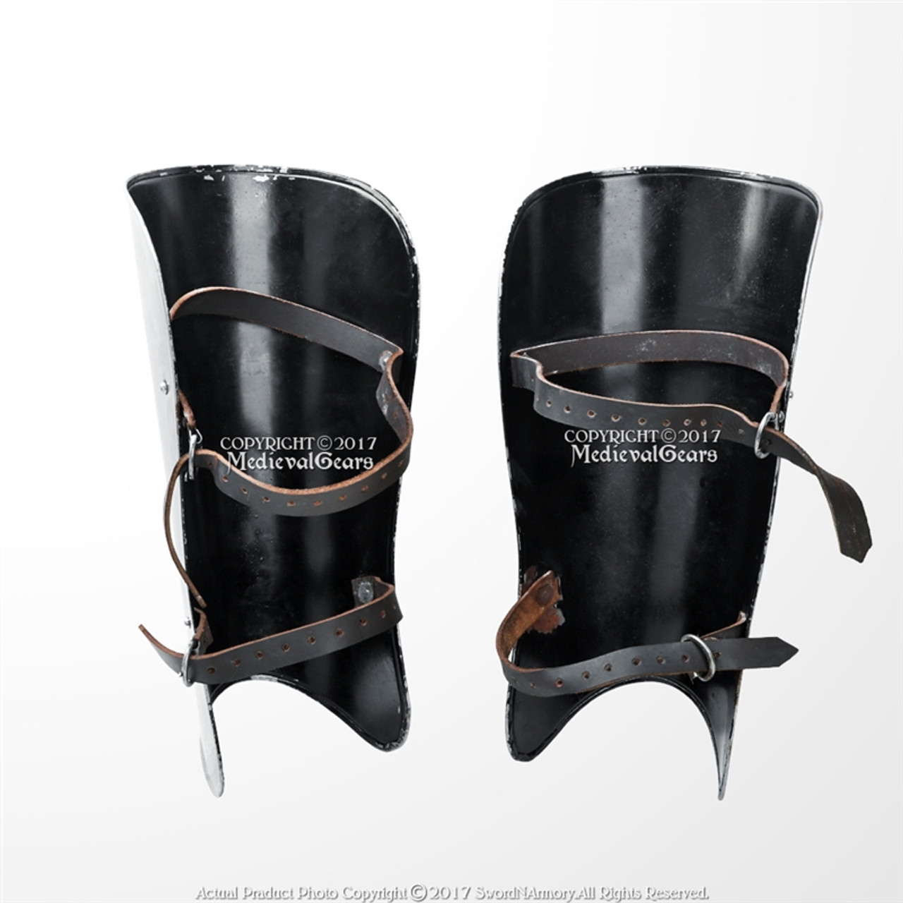 A Pair Medieval Steel Plate Armor Arm Bracer Set LARP Costume Cosplay