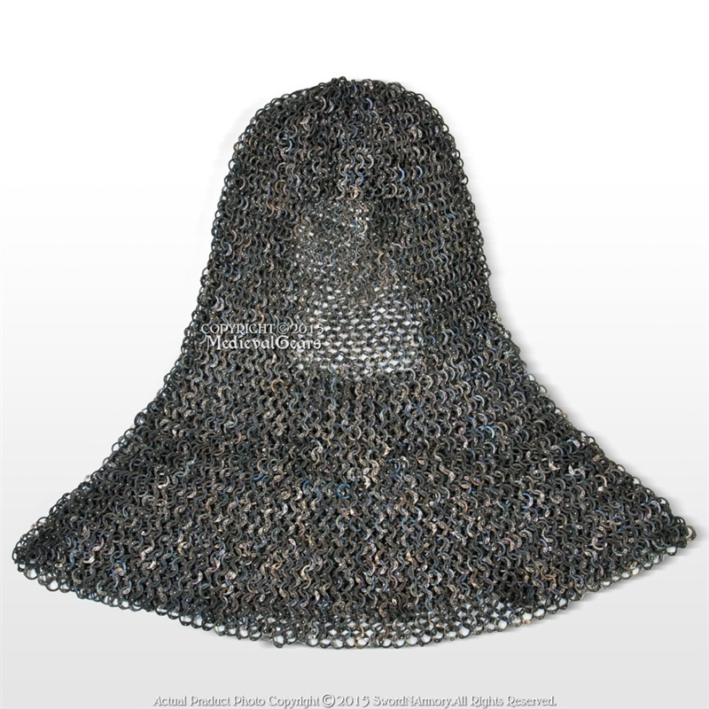 17G Titanium Medieval Chainmail Coif Chain Maille Flat Ring Round ...