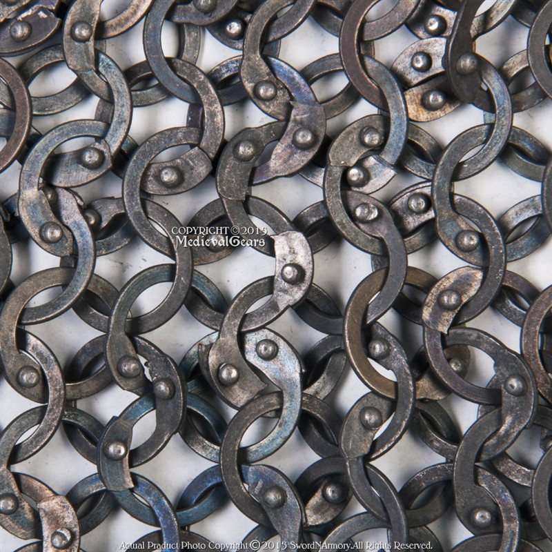 17G Titanium Medieval Chainmail Coif Chain Maille Flat Ring Round ...
