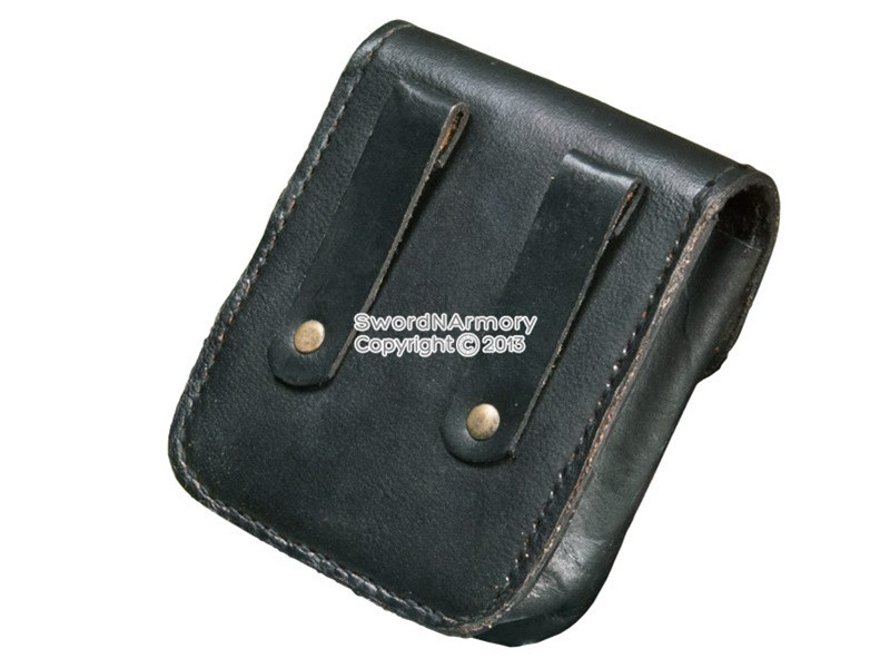Black Medieval Genuine Leather Carry Pouch Satchel Bag w/ Belt Loops ...