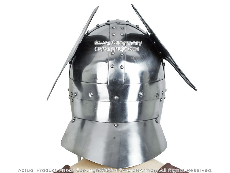 Medieval Knight Viking Helmet Norman Winged Wearable Helm w/ Liner ...