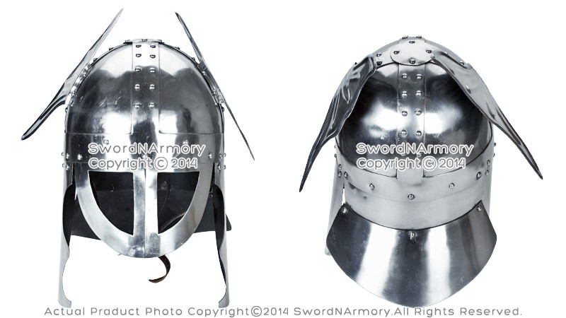 Medieval Knight Viking Helmet Norman Winged Wearable Helm w/ Liner ...