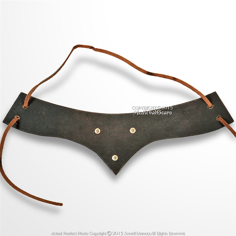 Medieval Style Leather Lady Collar w/ Cast Brass Decoration Renaissance ...