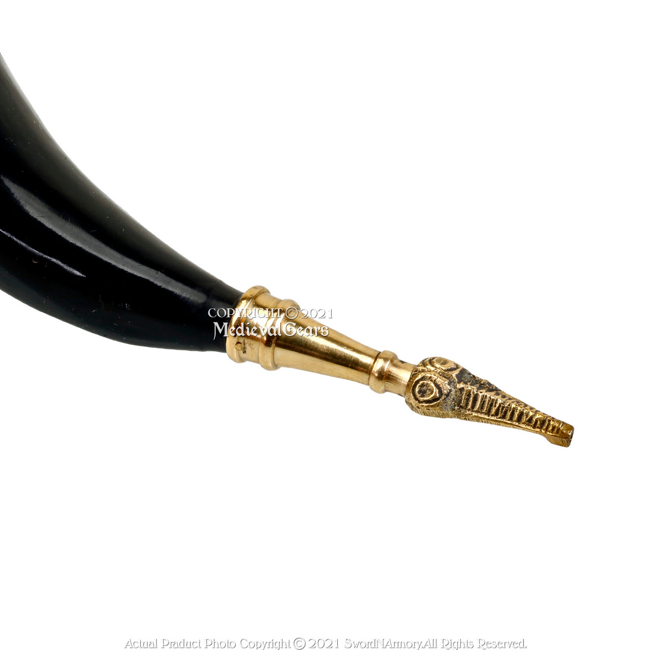 13" Jormungandr Viking Compass Cow Drinking Horn Bos Taurus Vegvisir ...