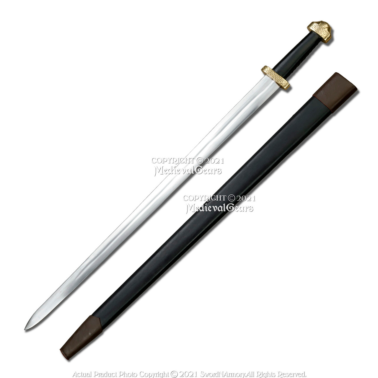 38.5" Viking Sword Steel Medieval Cosplay Norwegian LARP SCA with Scabbard