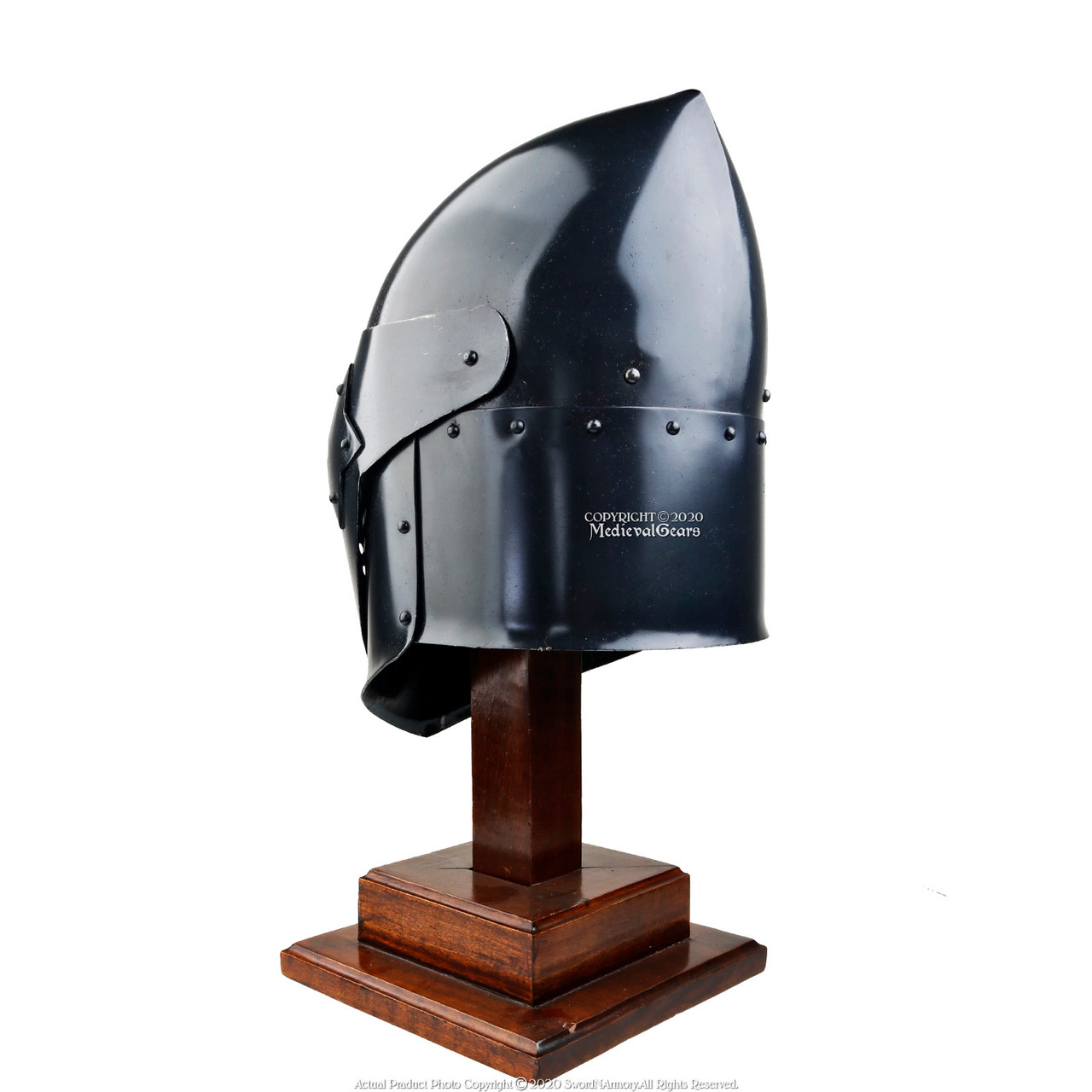 Functional Battle Ready 16G Medieval Black Knight Bassinet Helmet LARP ...