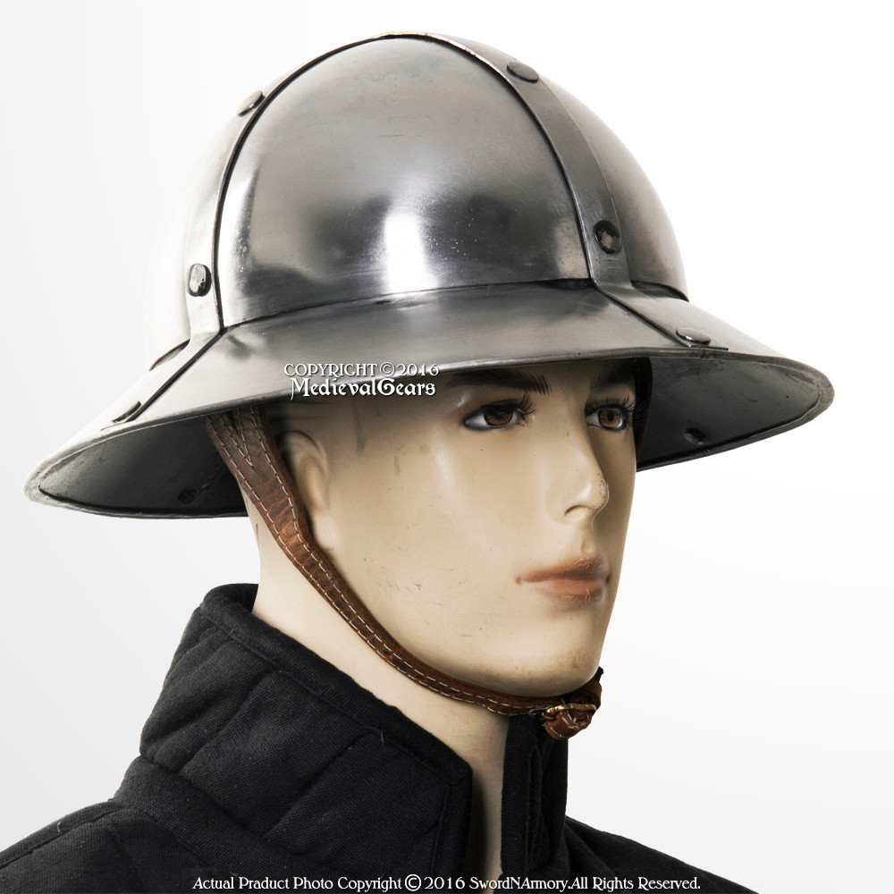 Functional Medieval Kettle Hat XIII Century Crusader Knight Infantry ...