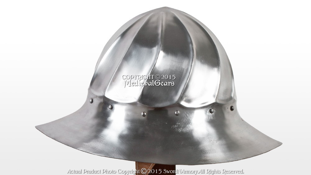 Functional Medieval Flared Barbute Fighting Combat Helmet 16G Steel SCA ...