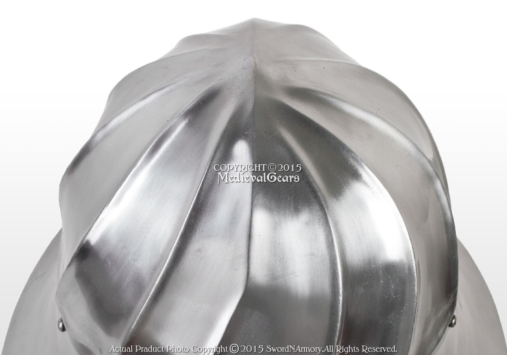 Functional Medieval Flared Barbute Fighting Combat Helmet 16G Steel SCA ...