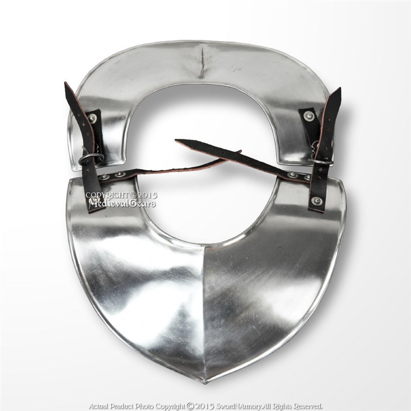 Medieval 18 Gauge Steel Plate Armor Classic Gorget H Neck Protector SCA ...