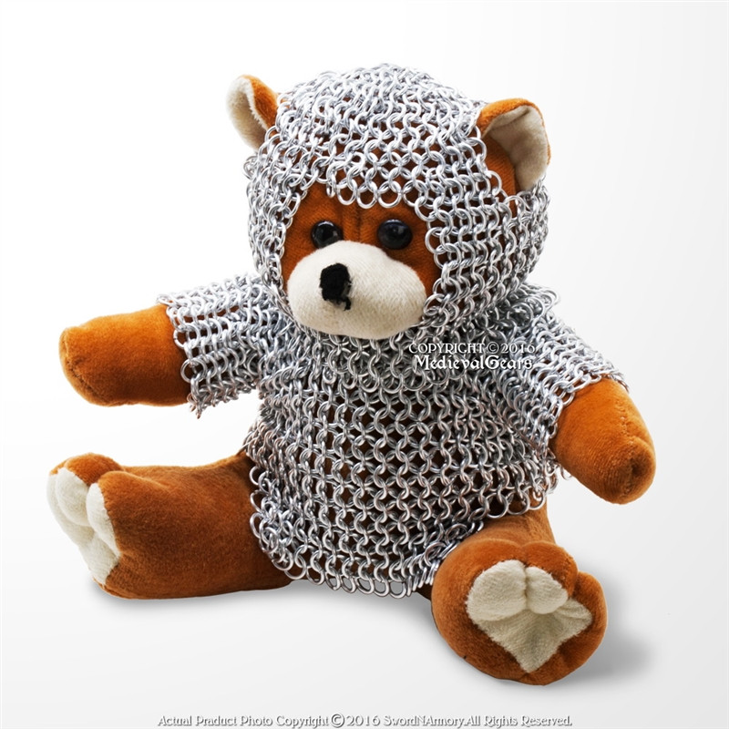 Cute Doll Bear with Medieval Chainmail Armor Stuffed Plush Toy ...