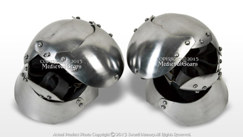 Medieval Large Functional 16G Steel Clamshell Mitten Gauntlets w/vGlove ...