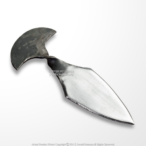 Medieval Hand Forged Iron Push Dagger Polished Blade Renaissance Fair