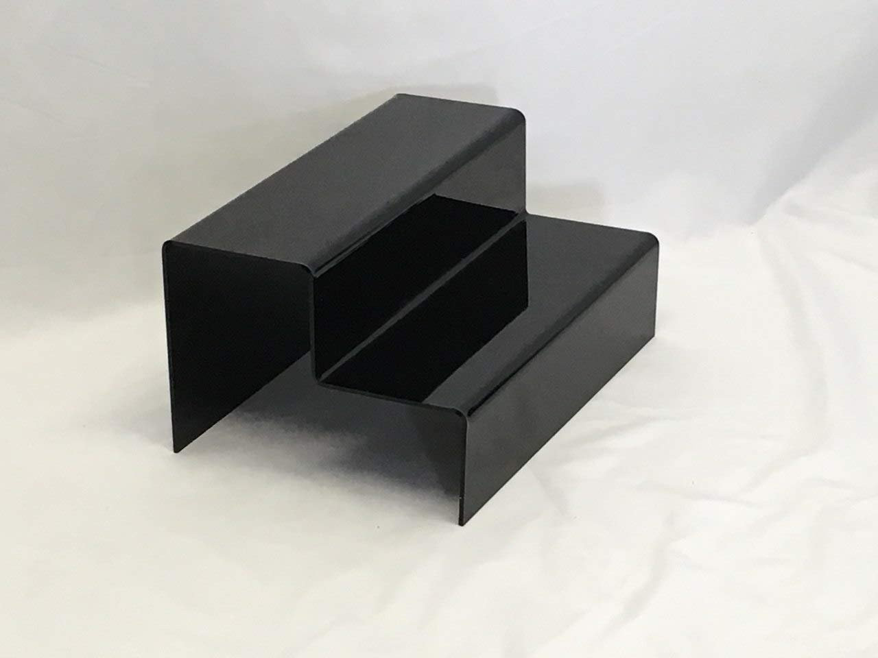 2 Step Riser Set - Black - 2 Sets Included - Clear Stands