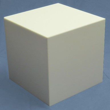 White Large Square Acrylic Display Cube - ClearStands