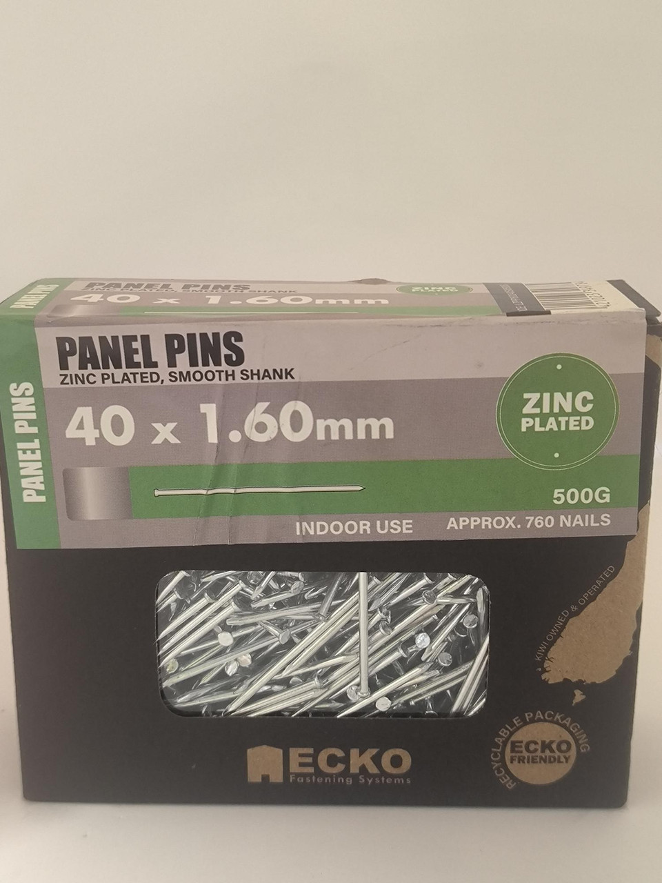 Plated Panel Pins 40 X 1.6 500G - Omokoroa ITM