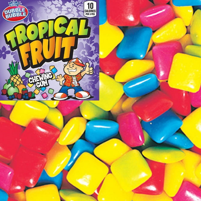Dubble Bubble Tropical Fruit Chiclet Gum | Gumballs.com