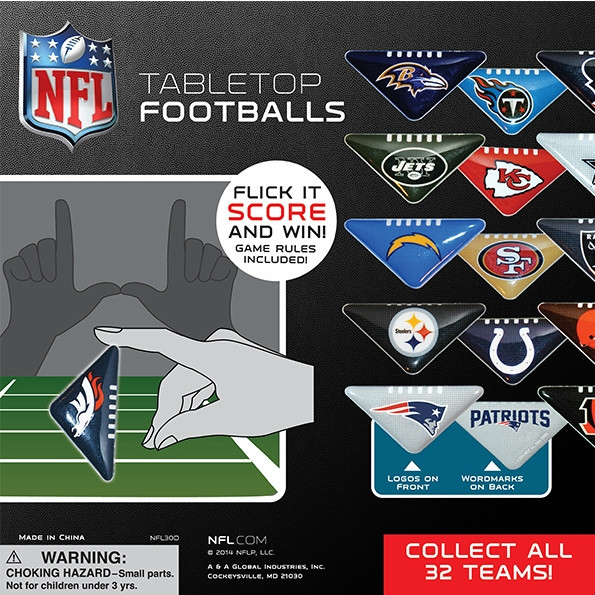 NFL Table Top Footballs 2 inch Toy Capsules | Gumballs.com