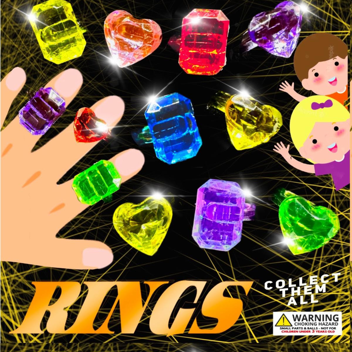 GemStone Rings in Small 1" Toy Capsules | Gumballs.com