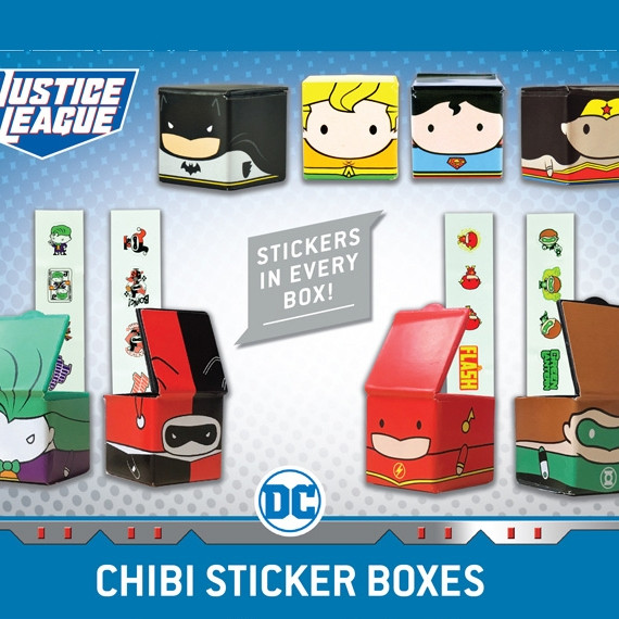 DC Comic Chibi Sticker Boxes 2" Capsules | Gumballs.com