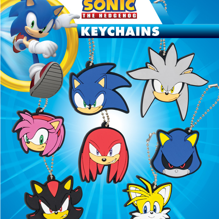 Sonic 2D Figure Keychains 2" Capsules | Gumballs.com