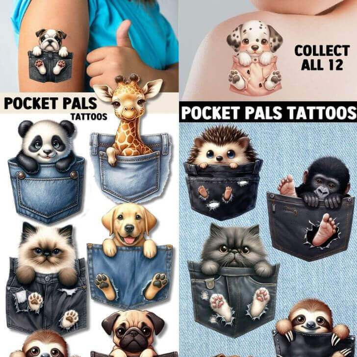 Cute Pocket Animals Tattoos | Gumballs.com