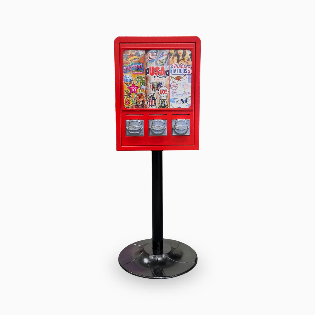 Petite Red Three-Column Flat-Vend Machine | Gumballs.com