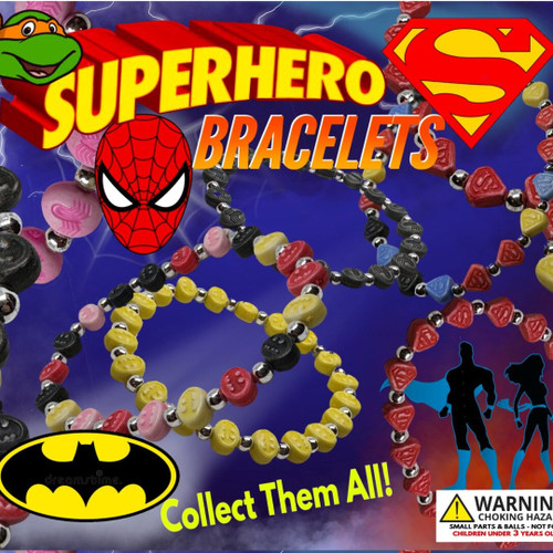 Superhero Bead Bracelets 1" Capsules | Gumballs.com