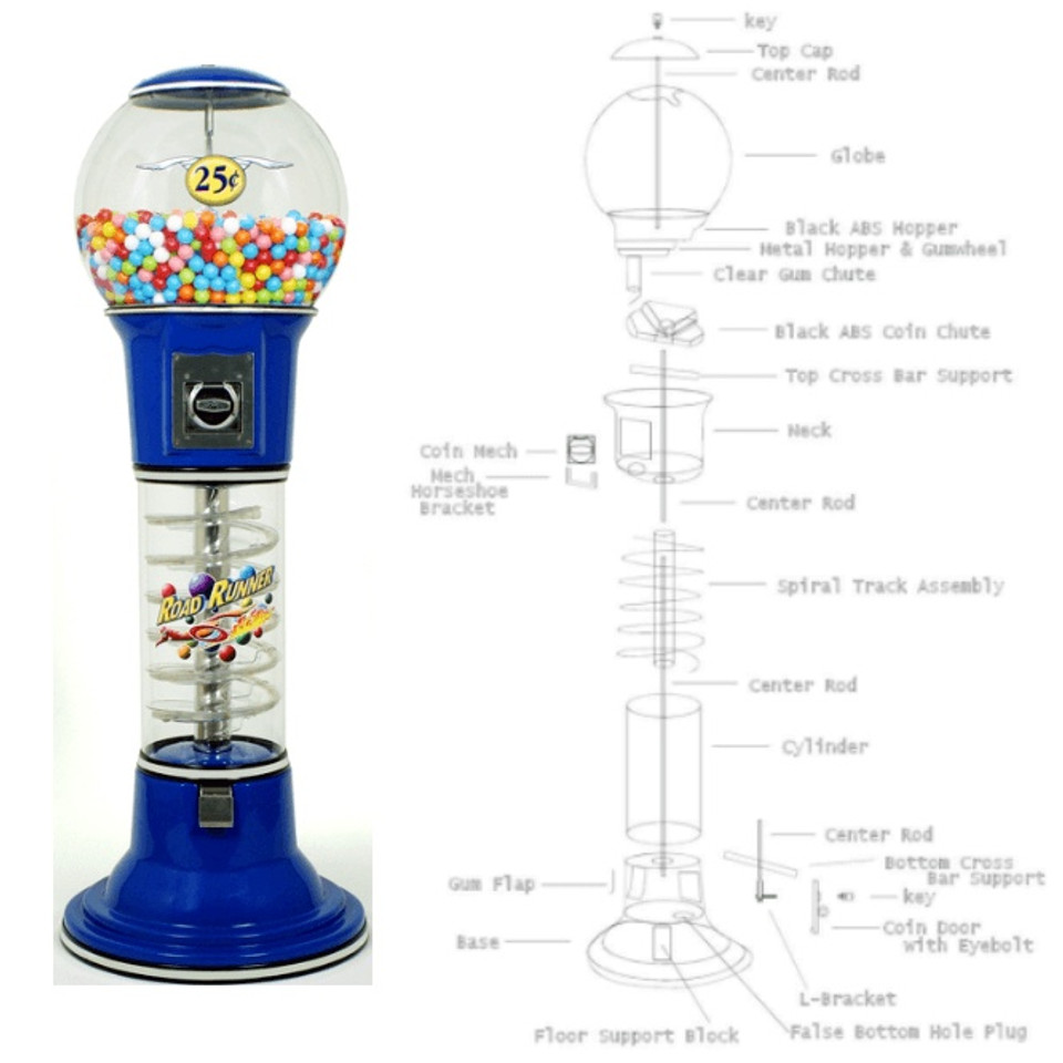 Roadrunner Spiral Gumball Machine | Gumballs.com Roadrunner Spiral Gumball Machine | Gumballs.com
