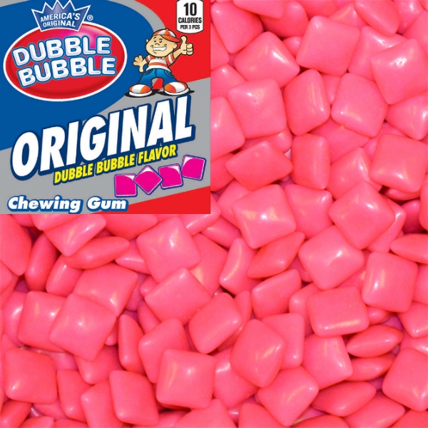 Dubble Bubble Original 1928 Pink Chicklet Gum | Gumballs.com