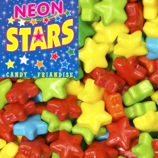 Neon Stars Candy | 15lb Bulk Case | Gumballs.com
